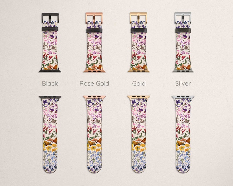 Floral Apple Watch Band Women's Pressed Flower Apple Watch - Etsy