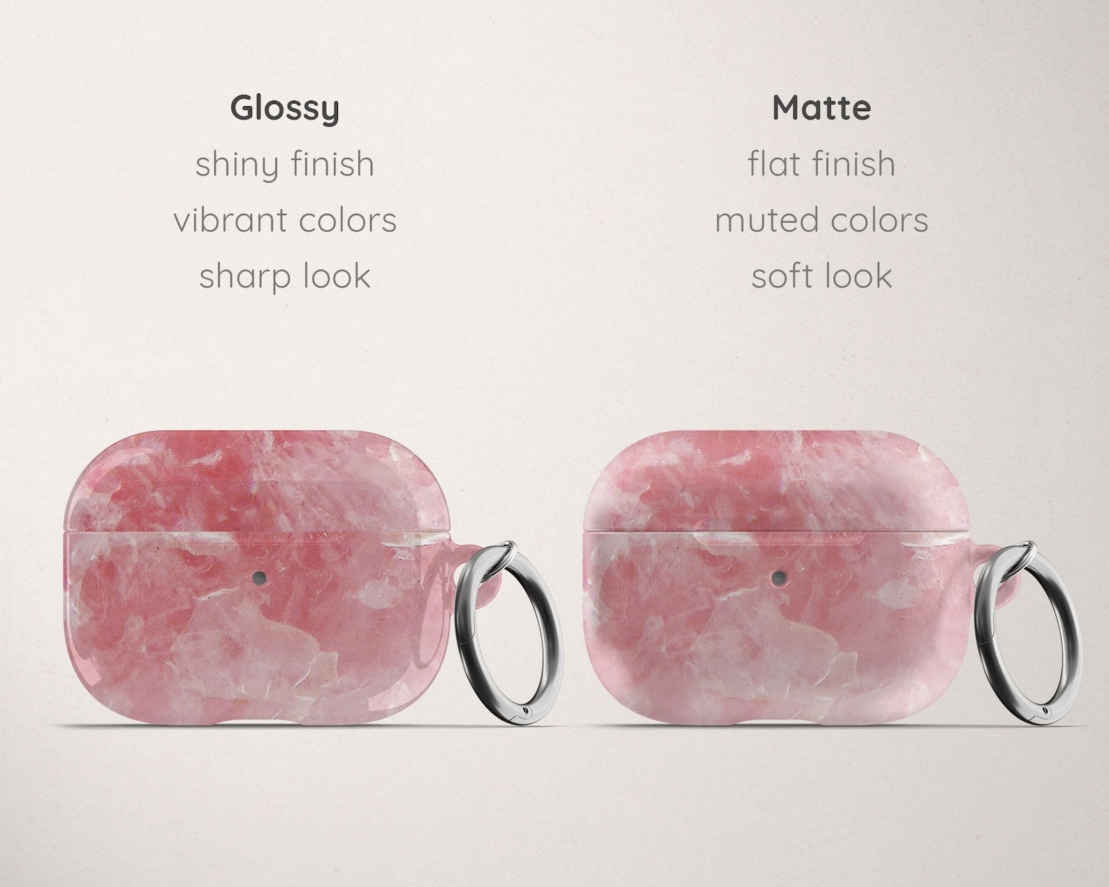 Rose Quartz Airpods Pro Case for Airpods Hard Cover With Keychain Apple ...