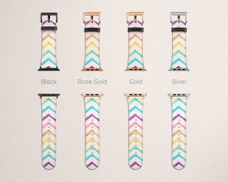 Rainbow Apple Watch Bands Chevron Design Pattern Iwatch Strap for ...