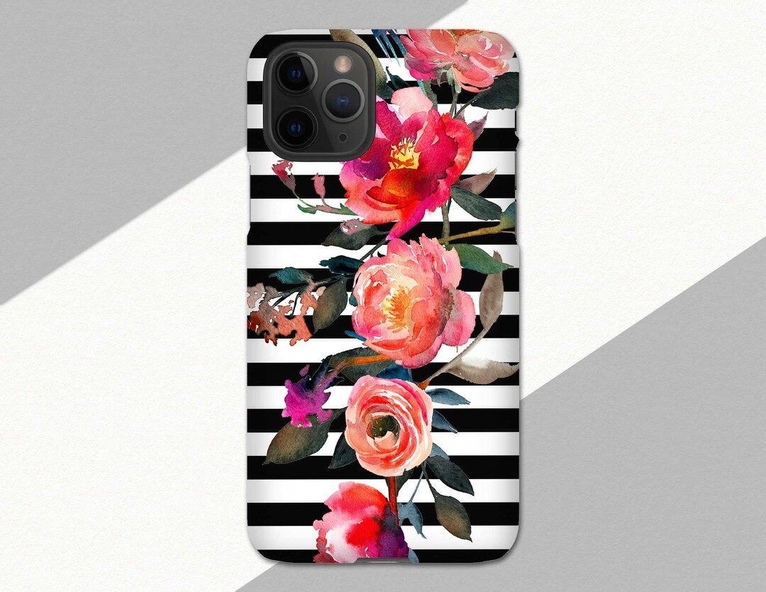 Floral iPhone 11 Case Pink Red Flower iPhone 11 Pro Max Phone Case ...