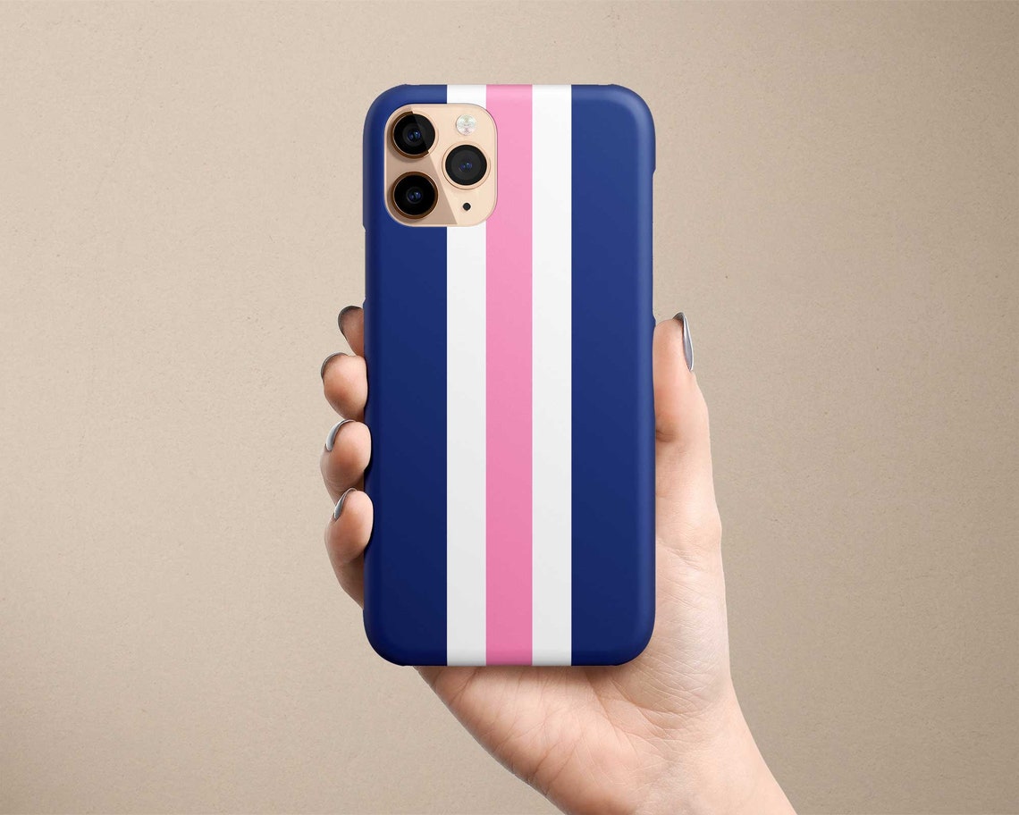 Blue and Pink Striped iPhone 12 Case for 11 Pro Max Cover | Etsy