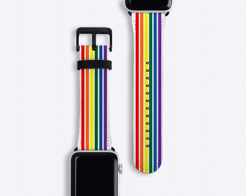 Rainbow Striped LGBTQ Pride Apple Watch Band Strap Iwatch Band - Etsy