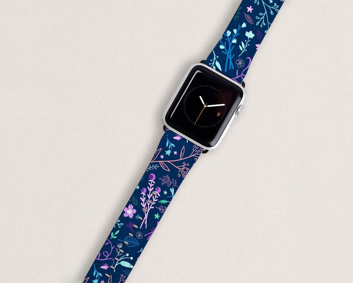 Floral Apple Watch Strap Flower Apple Watch Band 38mm 40mm | Etsy