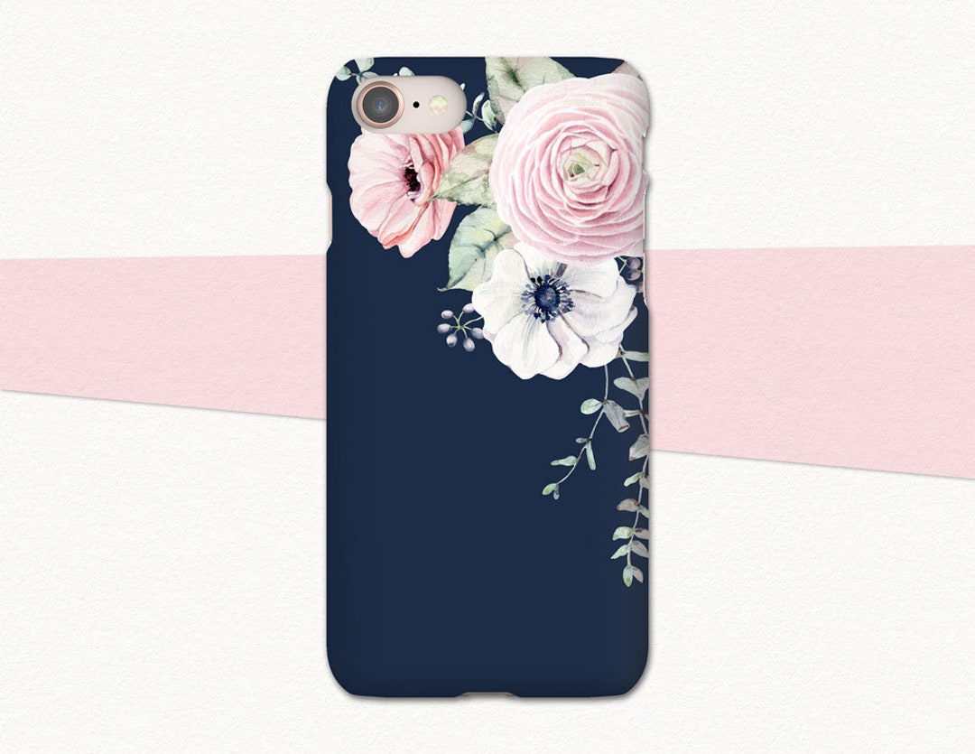 Blue Iphone X Case Floral Iphone Xs Max Case Flowers Iphone 8 Plus Case 6853