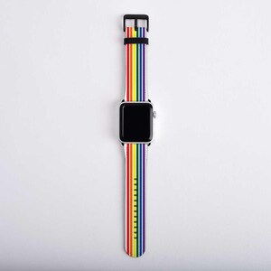 Rainbow Striped LGBTQ Pride Apple Watch Band Strap Iwatch Band White ...