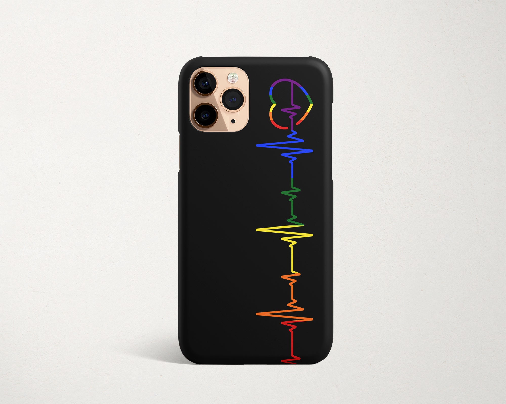 Rainbow Heartbeat Iphone 12 Case for Iphone 11 Pro Max Cover | Etsy