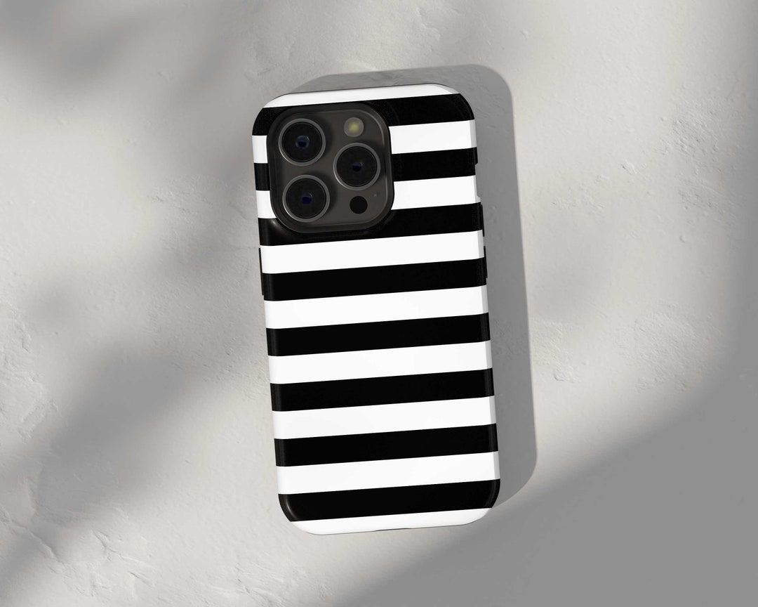 Magsafe Black and White Stripes Phone Case for iPhone 16e 15 Pro 14 Pro ...