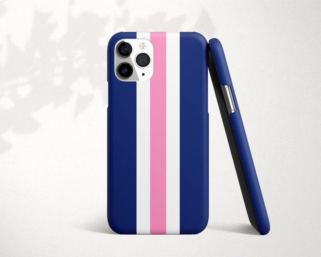 Blue and Pink Striped iPhone 12 Case for 11 Pro Max Cover Apple 12 Pro ...