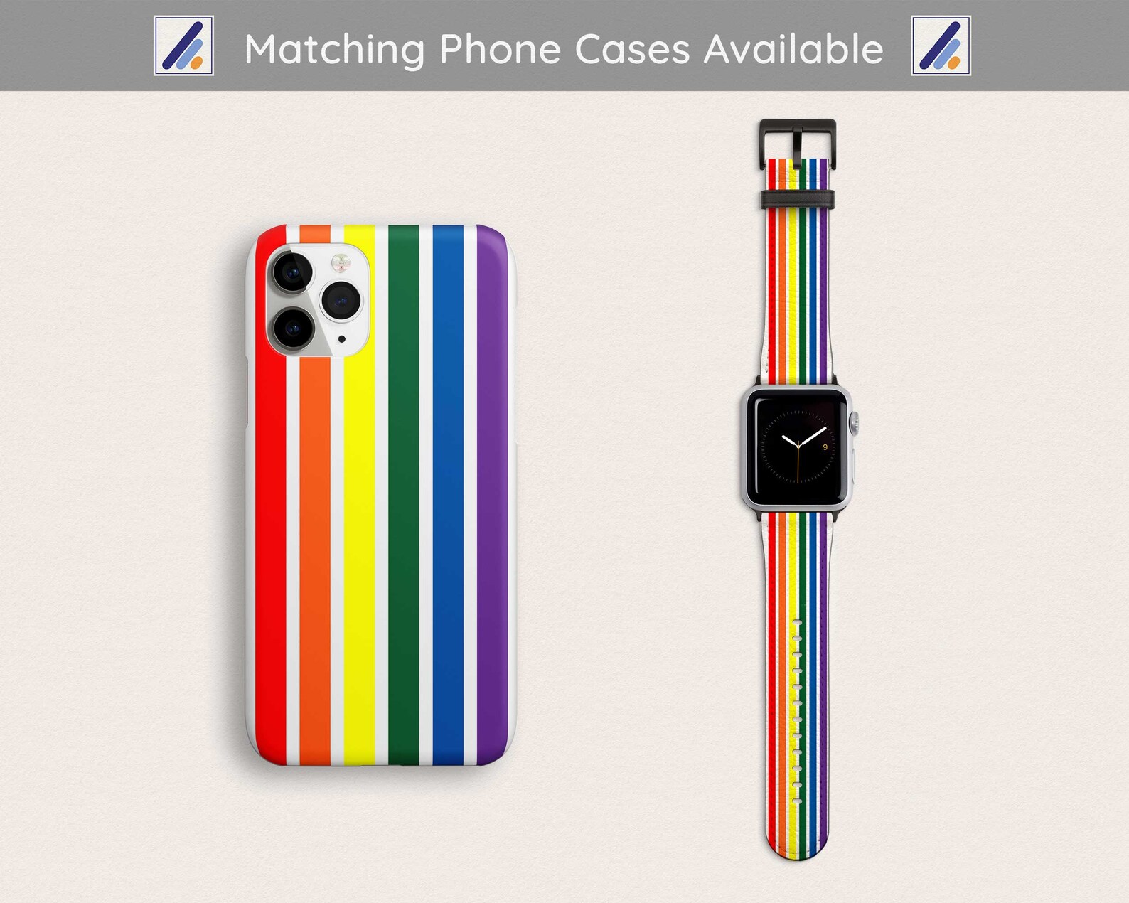 Rainbow Striped LGBTQ Pride Apple Watch Band Strap Iwatch Band | Etsy