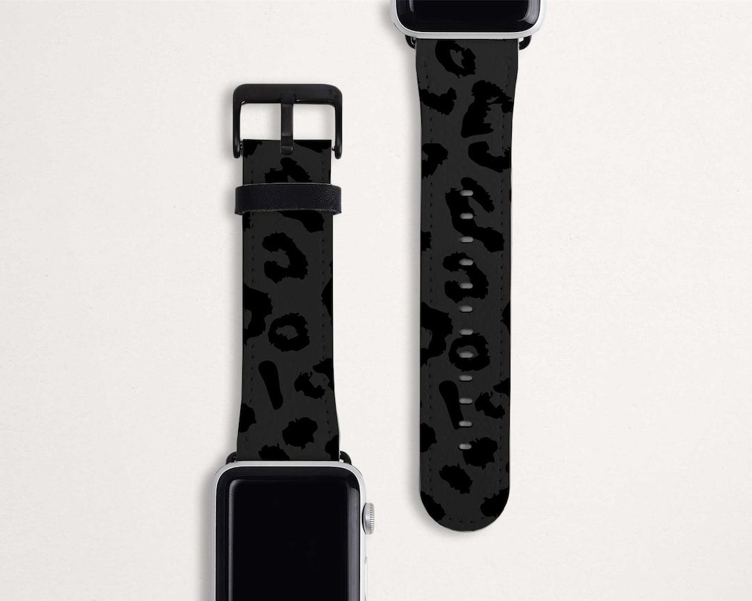 Black Leopard Print Apple Watch Band Women's Apple Watch Strap 38mm ...