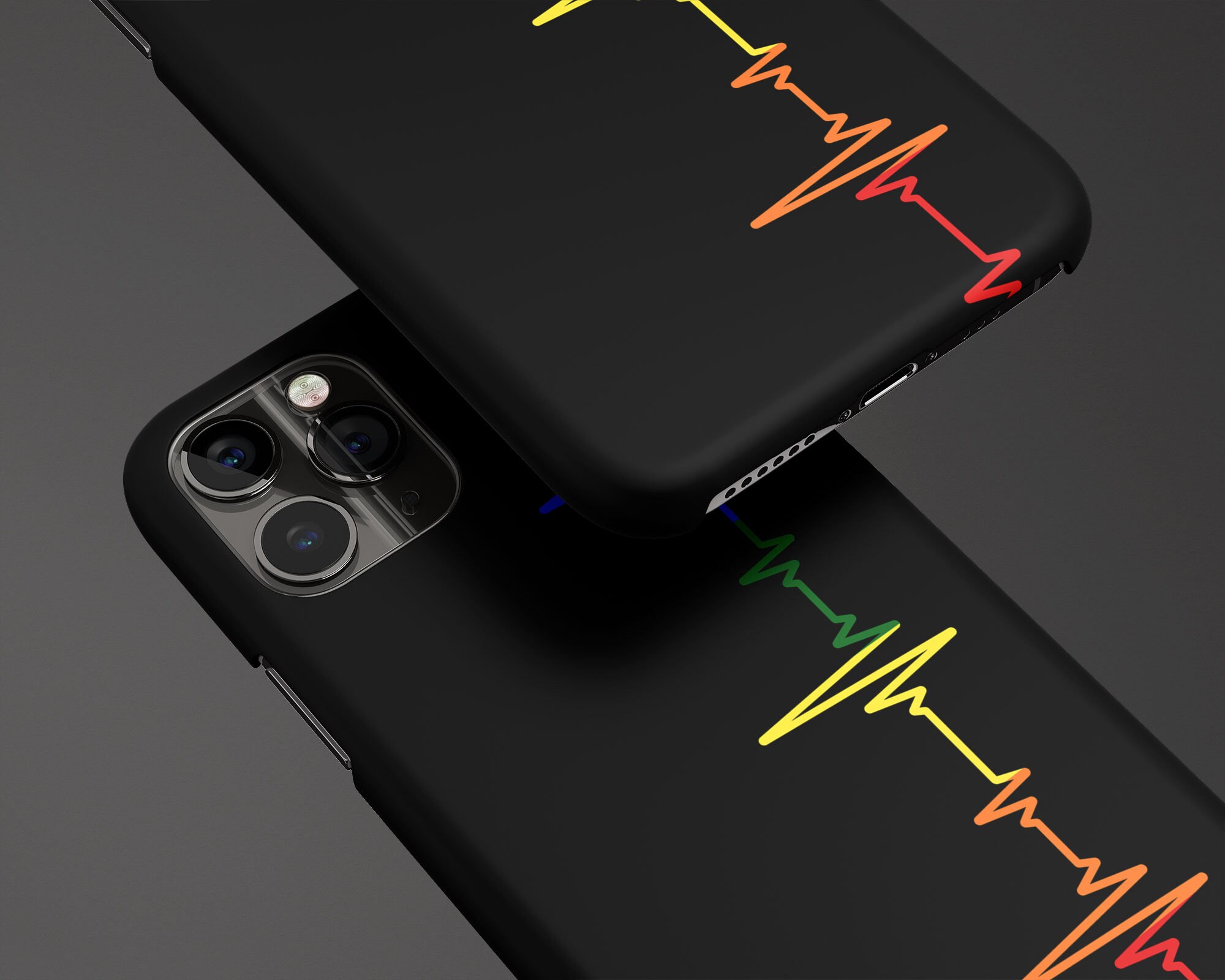 Rainbow Heartbeat Iphone 12 Case for Iphone 11 Pro Max Cover | Etsy