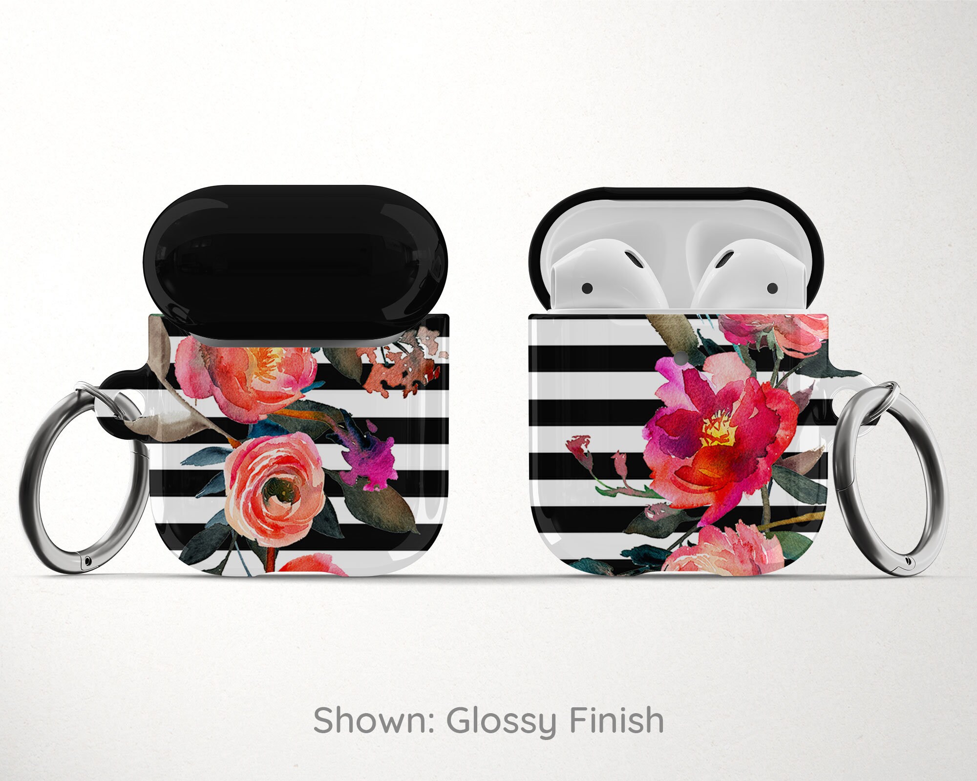 Floral Apple Airpod Case Airpods Pro Hard Case Black and White - Etsy UK