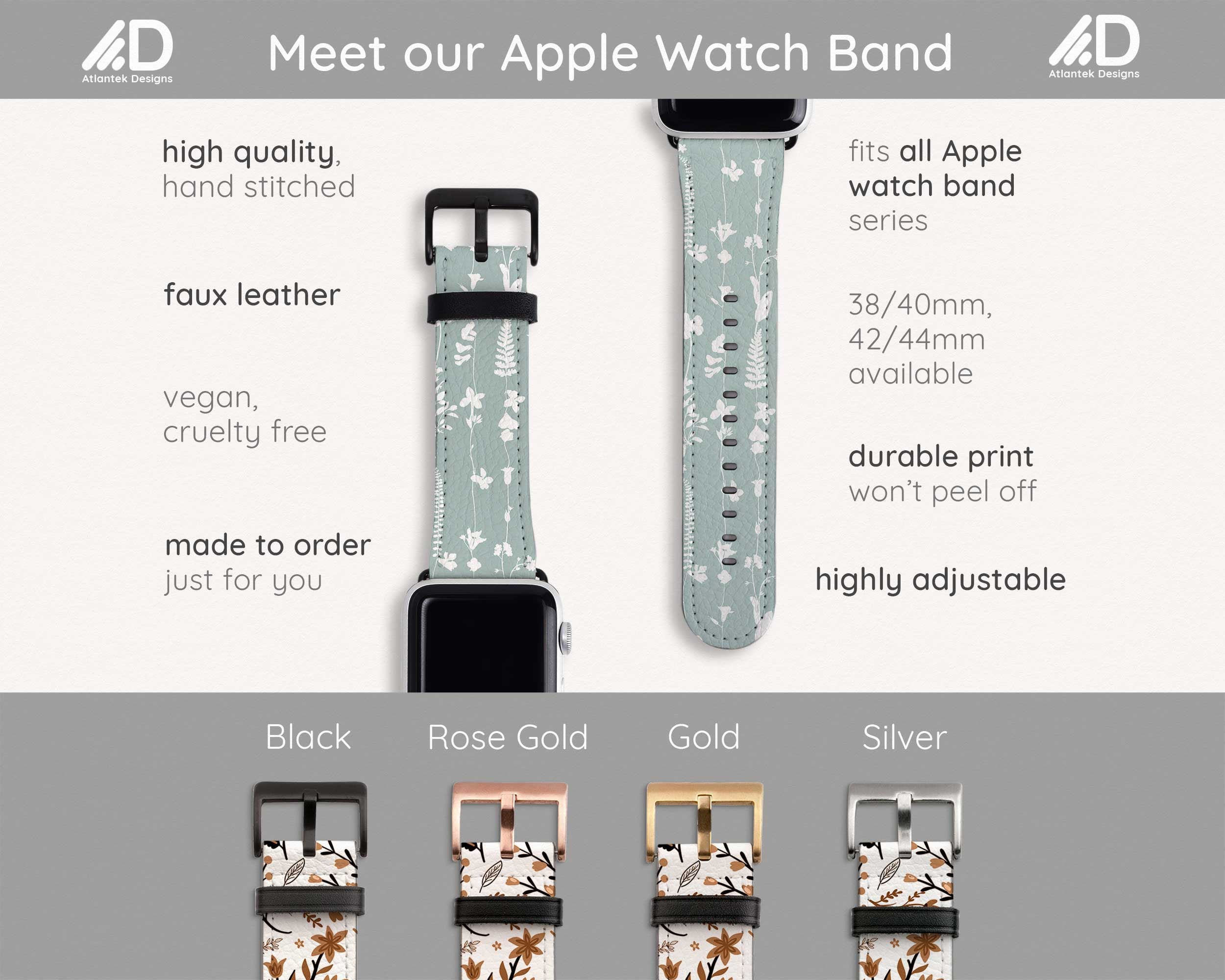Black and White Thick Striped Apple Watch Strap 38mm 40mm 42mm | Etsy
