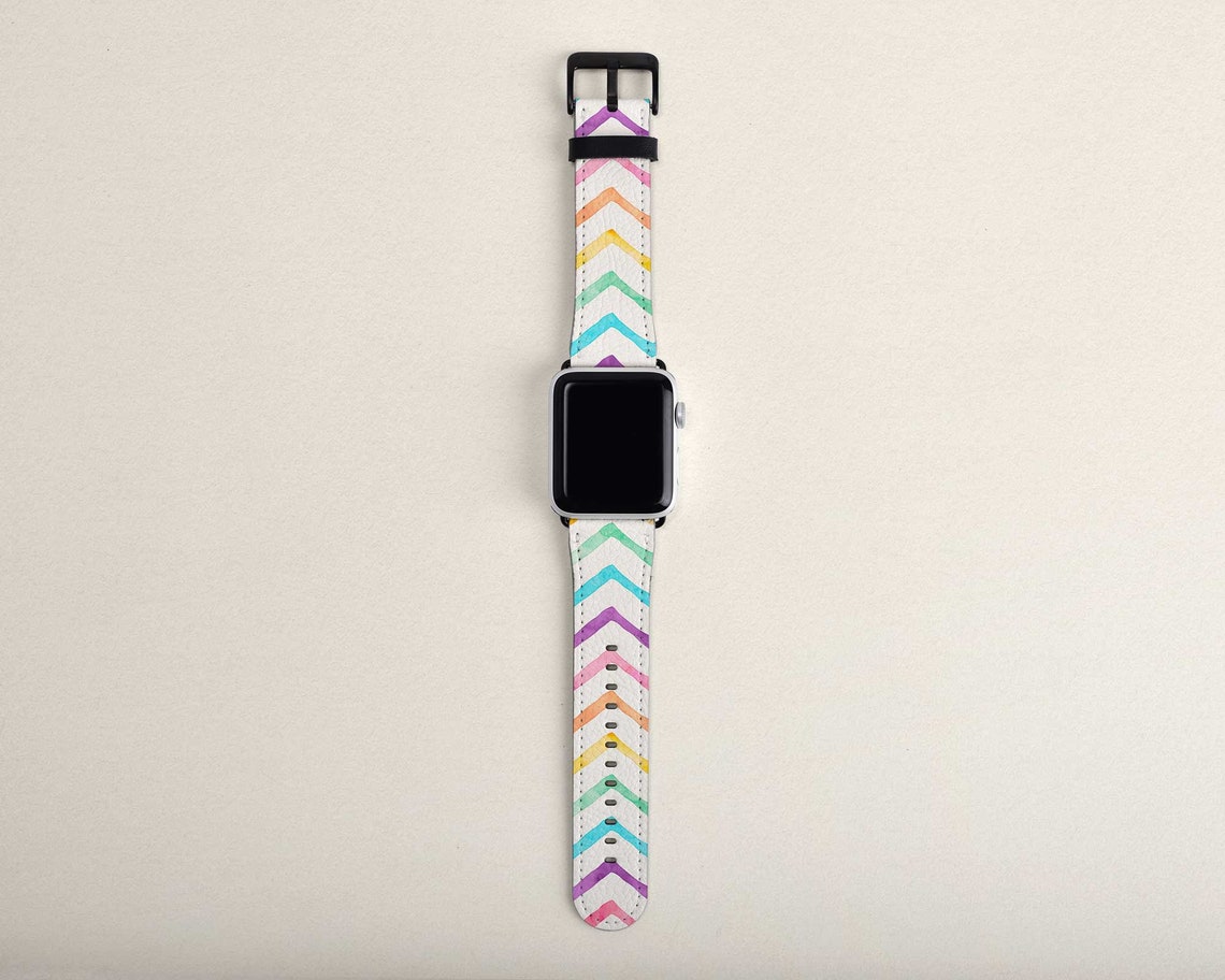 Rainbow Apple Watch Bands Chevron Design Pattern Iwatch Strap for ...