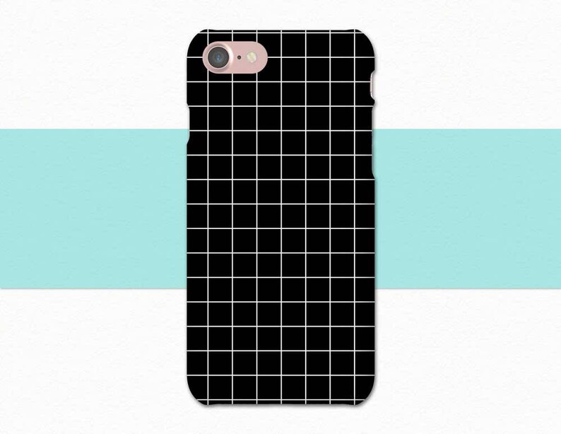 Black White Grid Iphone Case Minimalist Phone Case Hipster | Etsy
