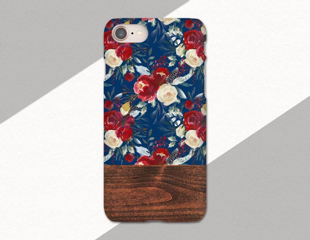 Floral iPhone X Case, iPhone 8 Case, Wood and Flower iPhone 7 Phone ...