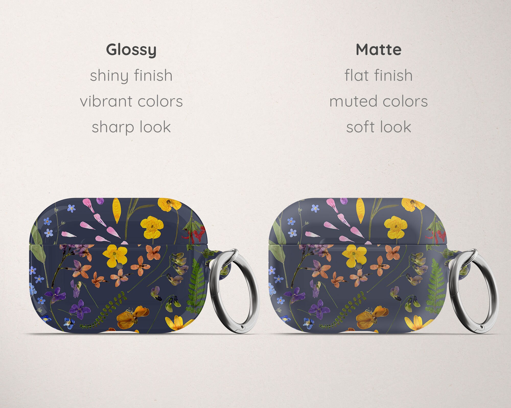 Dark Floral Airpod Case for Airpods Pro Hard Cover With | Etsy