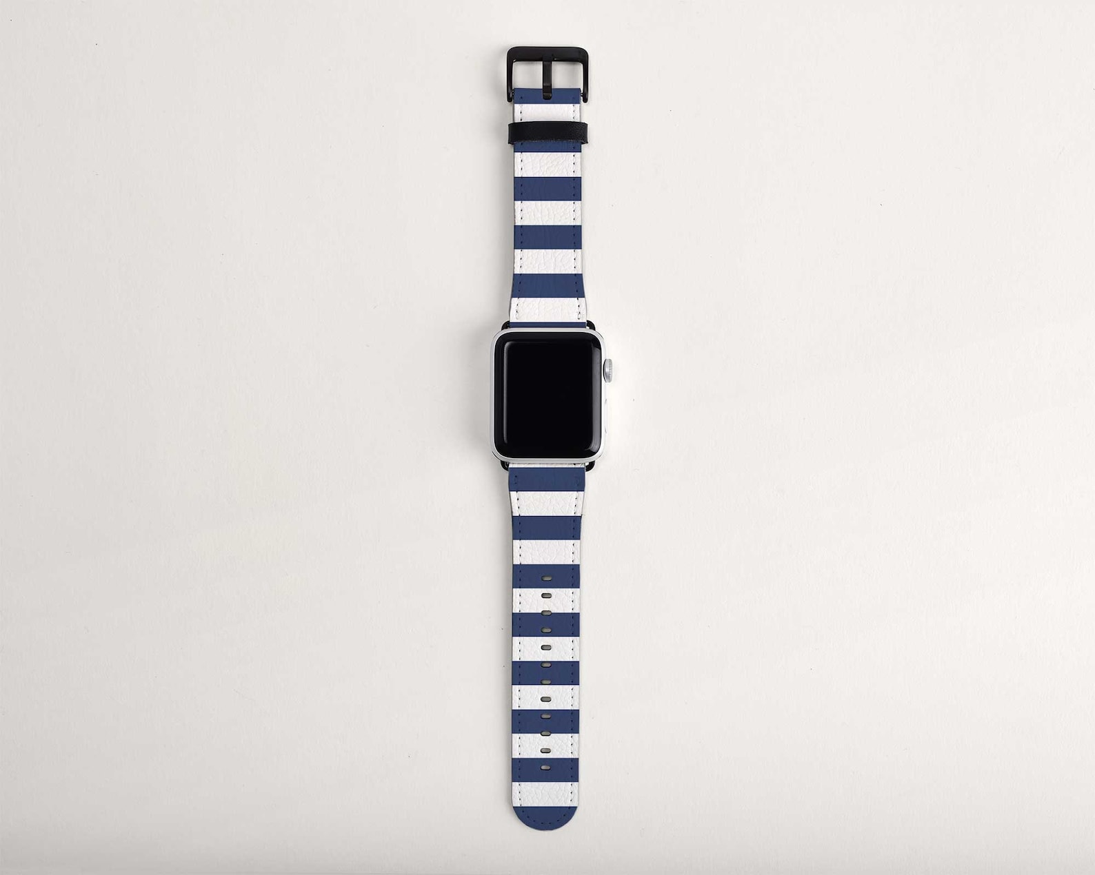 Striped Apple Watch Band Navy Blue and White Stripes Watch - Etsy