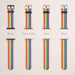 Rainbow Striped LGBTQ Pride Apple Watch Band Strap Iwatch Band White ...