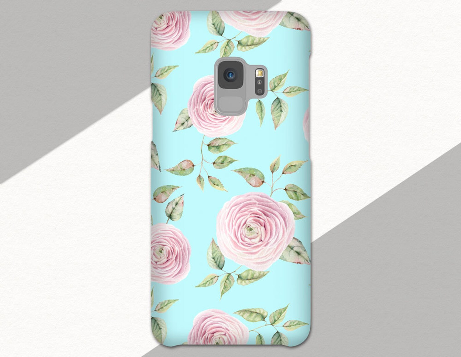 Samsung S9 Plus Floral Phone Case Blue Pink Flowers Samsung - Etsy