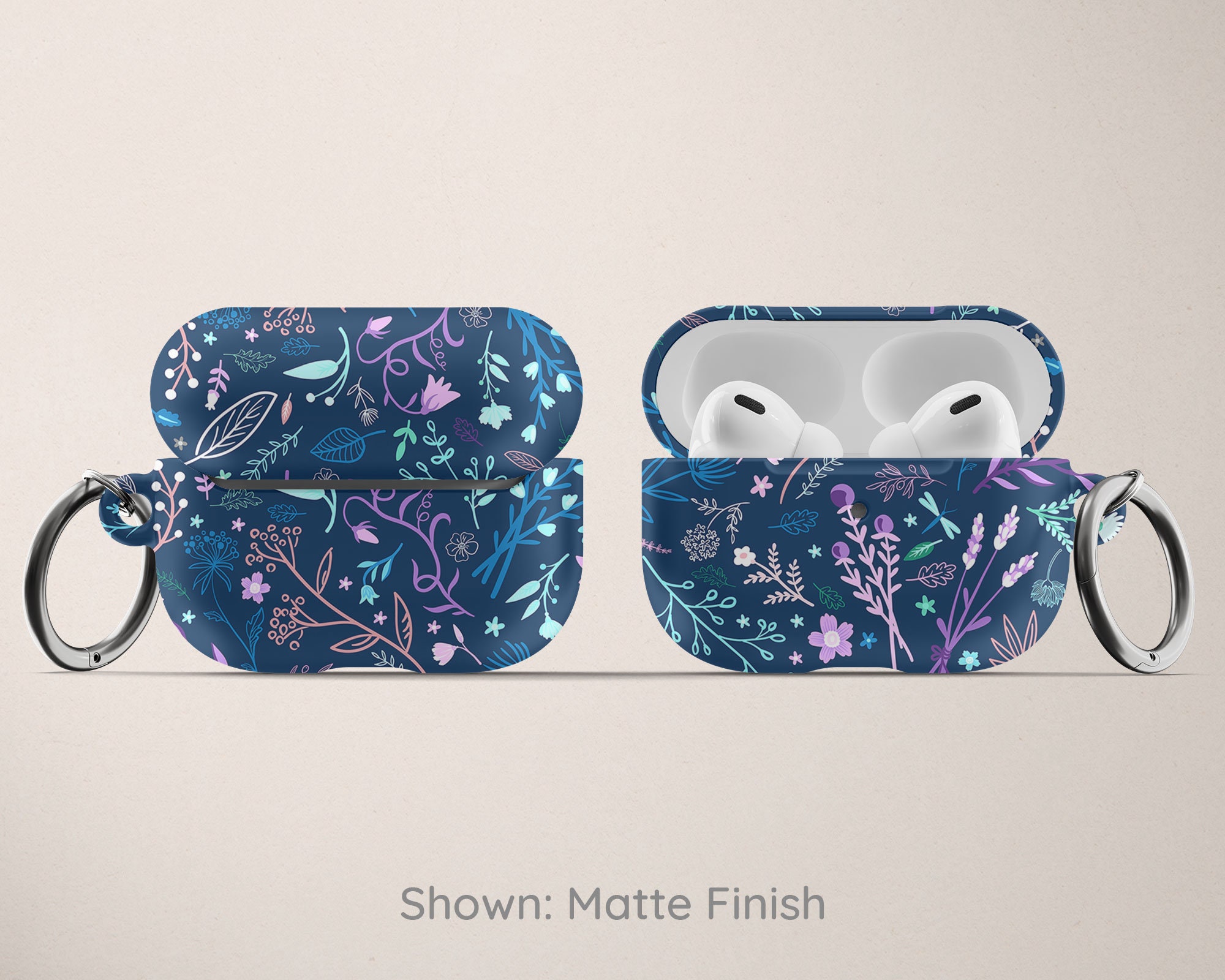 Blue Floral Airpods Case for Airpods Pro Hard Cover With - Etsy