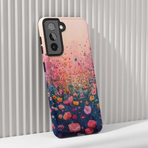 Cute Pink Watercolor Floral Aesthetic Phone Case for Samsung Galaxy S24 Ultra S23 Plus S22 S21 ...