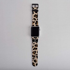 Leopard Print Apple Watch Band Rose Gold Custom Initial Personalized ...