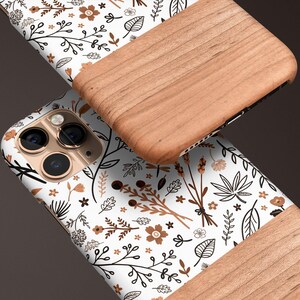 Floral iPhone 13 Case Flower Print iPhone 13 Pro Max Phone Case Faux ...