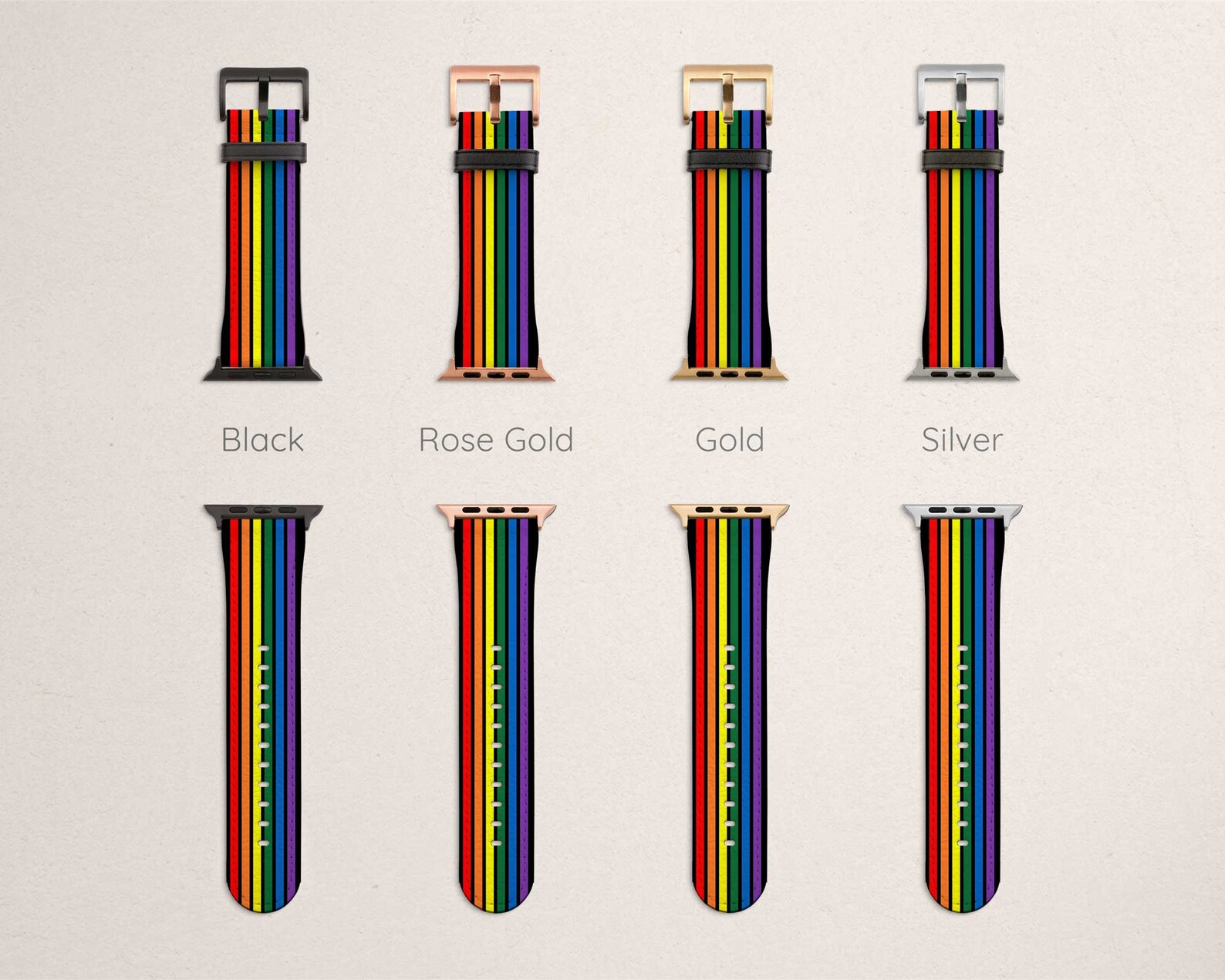 Black and Rainbow Striped LGBTQ Pride Apple Watch Band Gay Pride Apple ...