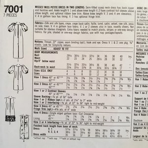 1990 Simplicity 7001 Sizes 4-12 Misses' Formal Dress in Two Lengths ...