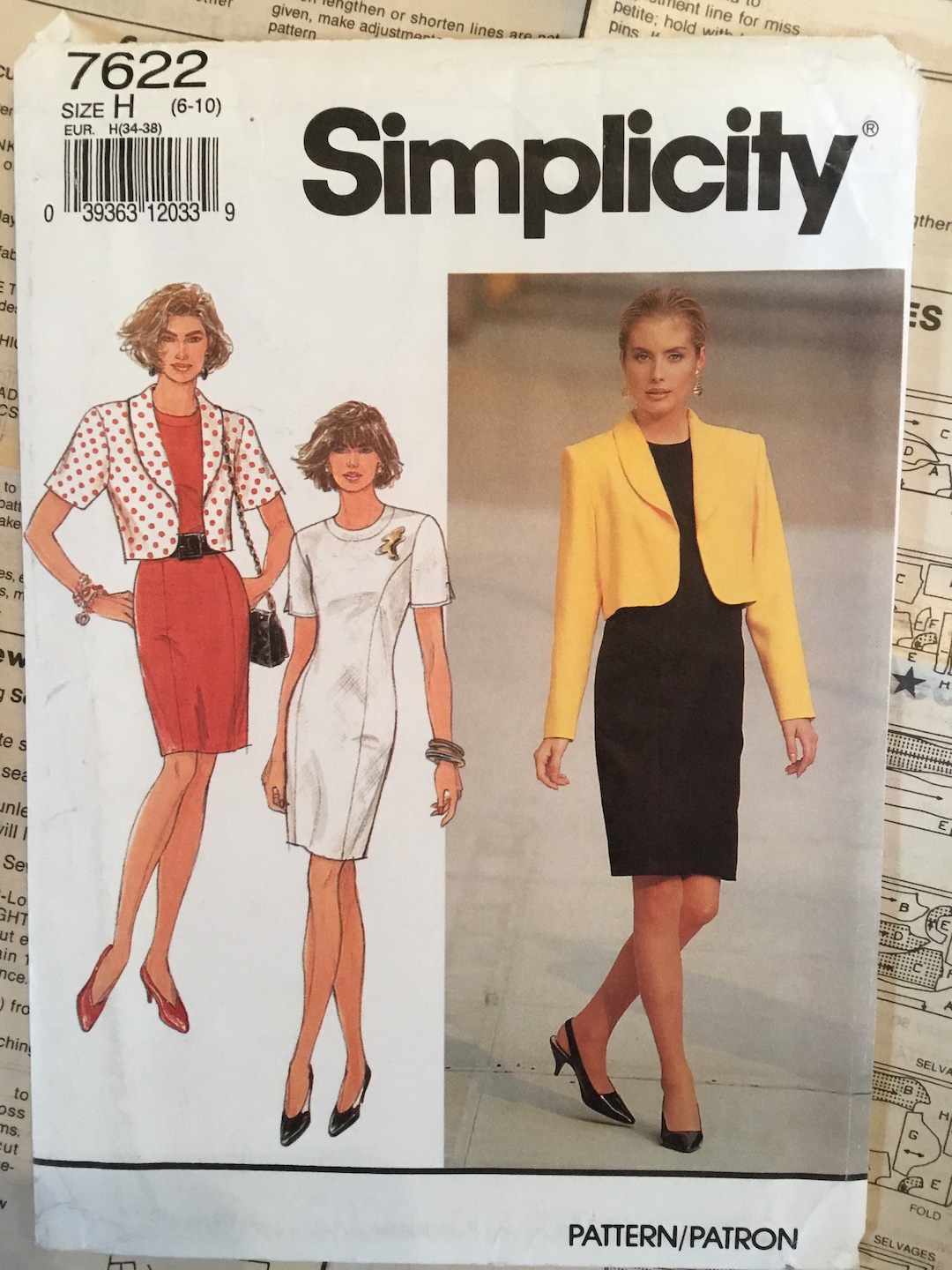 1991 Simplicity 7622 Sizes 6 8 10 Misses' Pencil Dress - Etsy