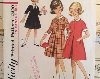 1960s Simplicity 6854 Vintage Sewing Pattern Girls Princess Dress ...