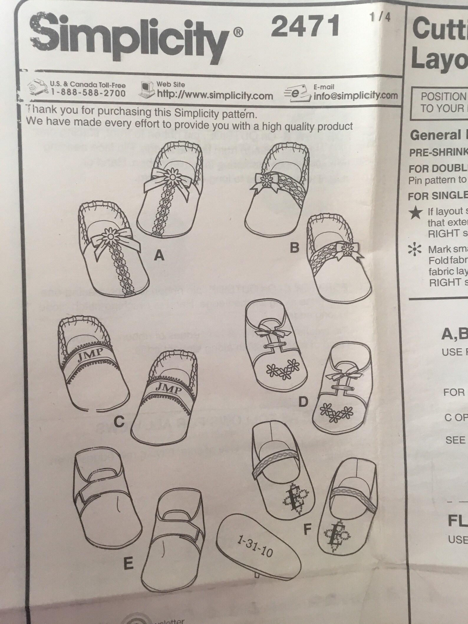 2010 Simplicity 2471 Baby Shoes Booties Sewing Pattern - Etsy