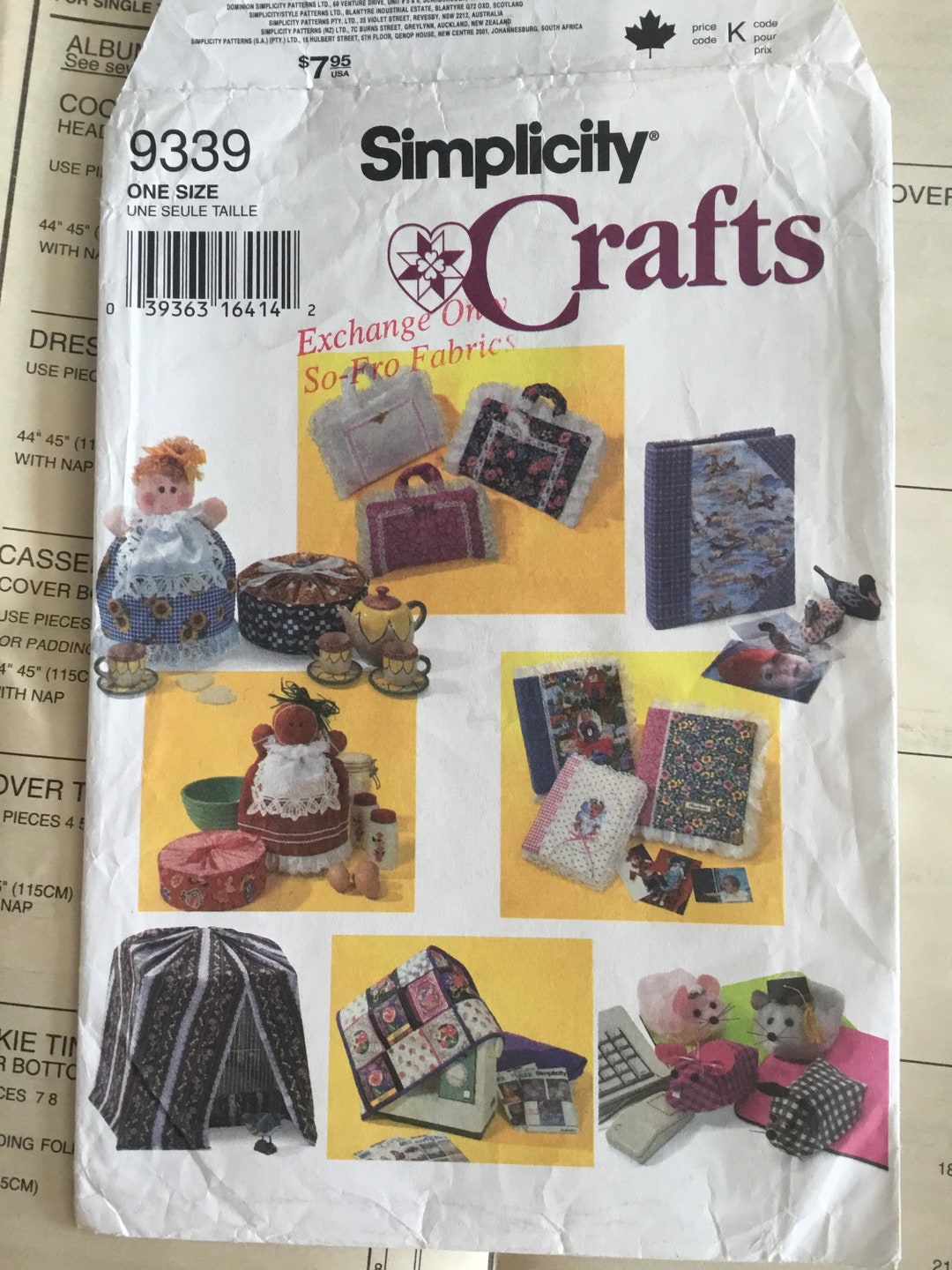 1995 Simplicity Crafts 9339 Book Covers, Covers for Birdcage, Sewing ...