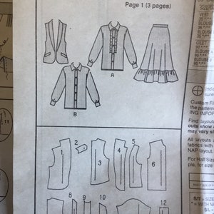 1992 Butterick 6488 Sizes 12 14 16 Misses' Vest Blouse | Etsy
