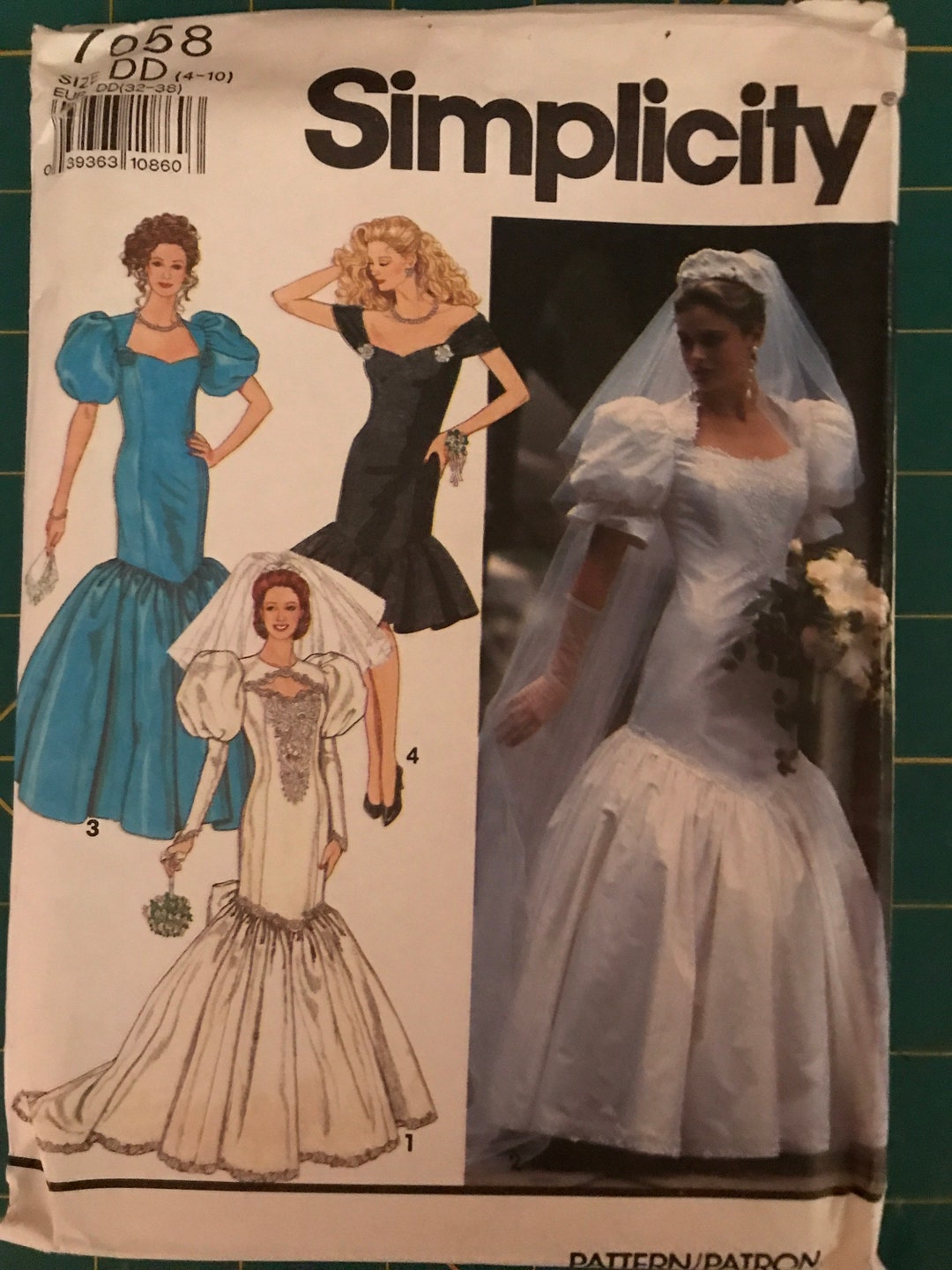 OOP Simplicity 7058 Sizes 4-10 Wedding Gown Sewing Pattern - Etsy