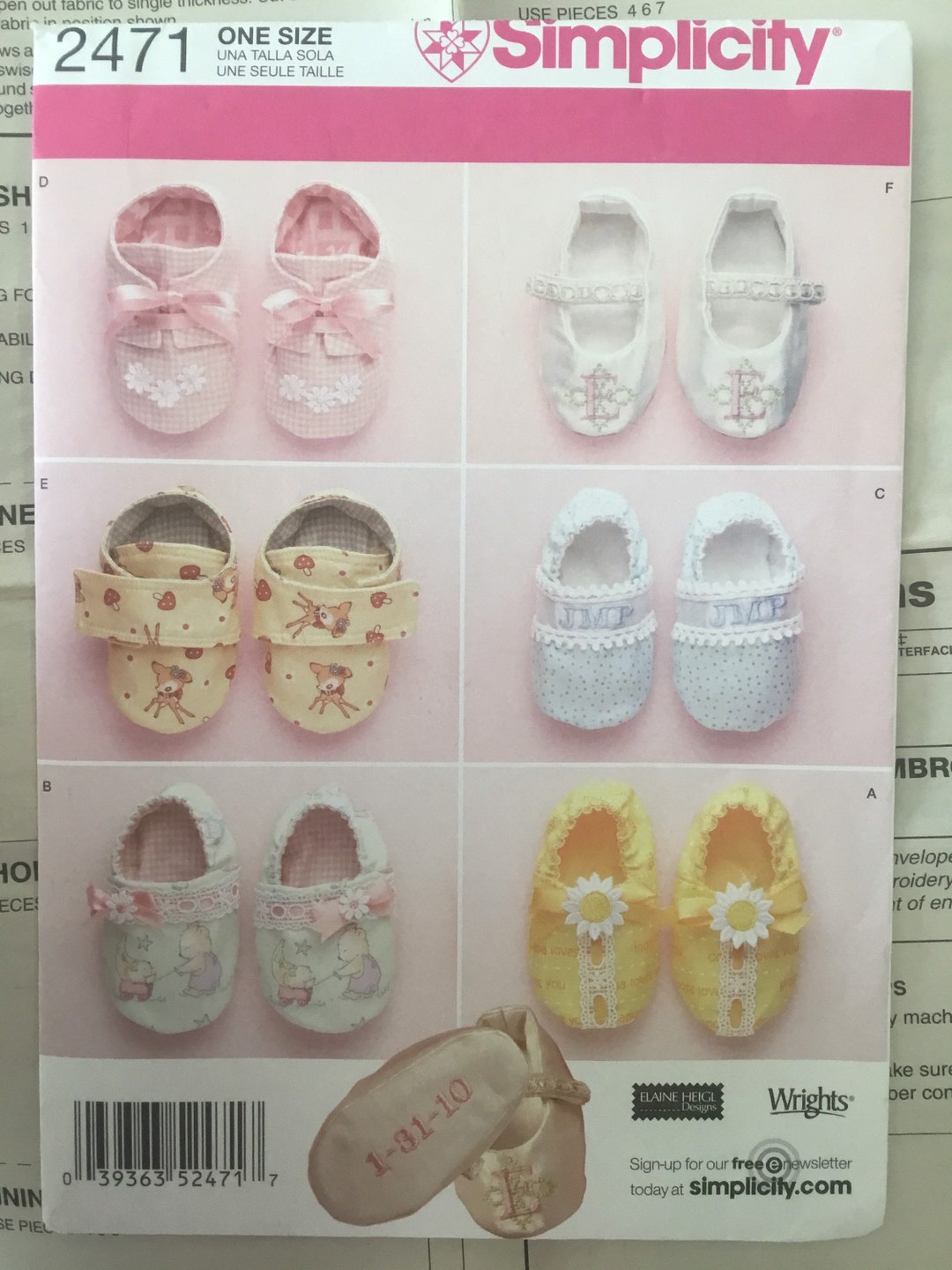 2010 Simplicity 2471 Baby Shoes Booties Sewing Pattern - Etsy