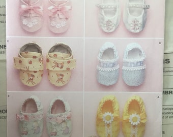 Simplicity 2471 Baby Shoes Soft Fabric Booties Mary Janes One Size ...