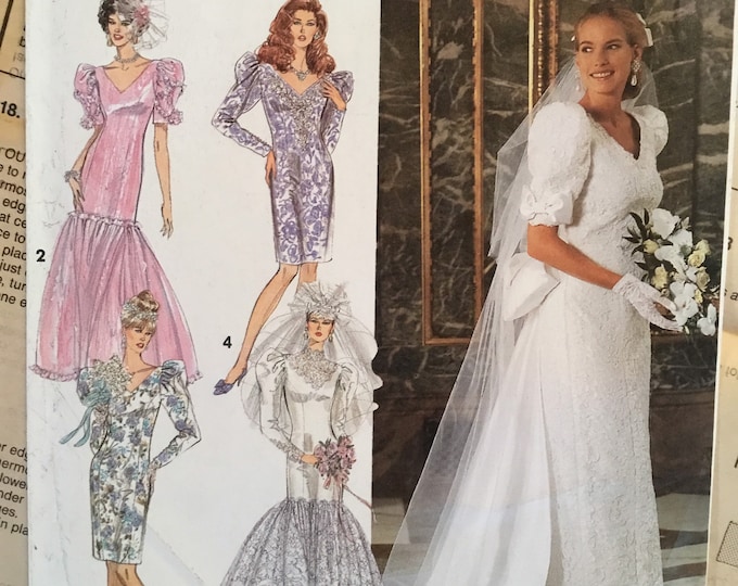 Vintage Ca. 1966 Simplicity 6759 Womens Wedding Dress, Train, Evening ...