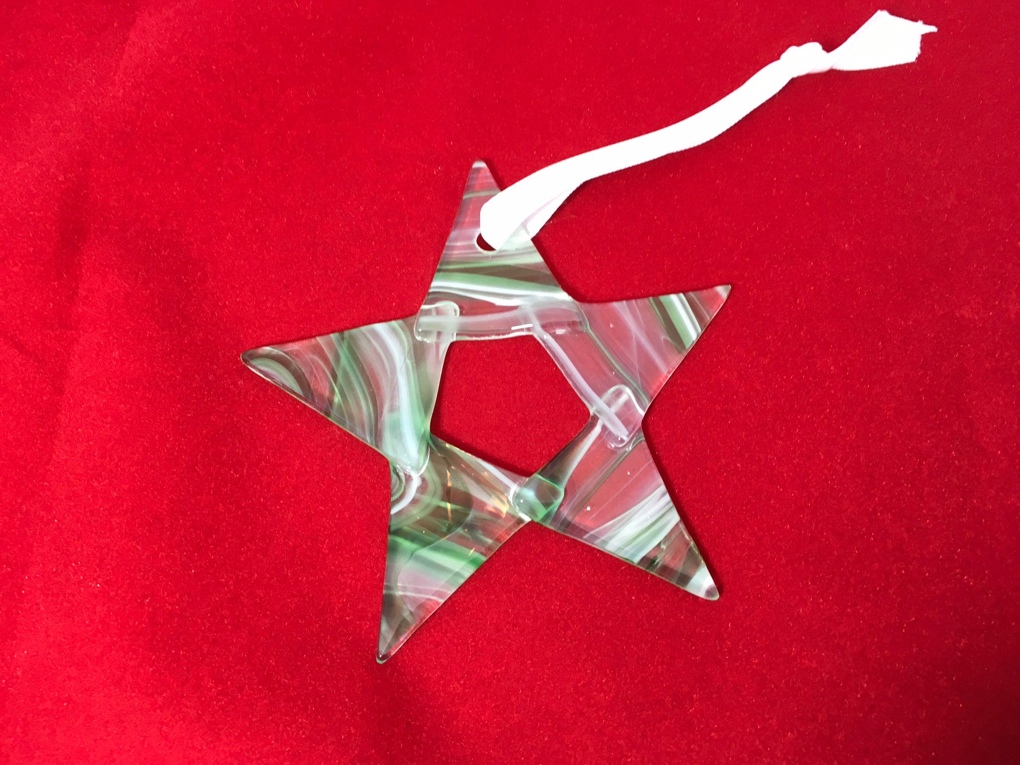 Glass Green Star Christmas Ornament for Tree Decoration Window - Etsy
