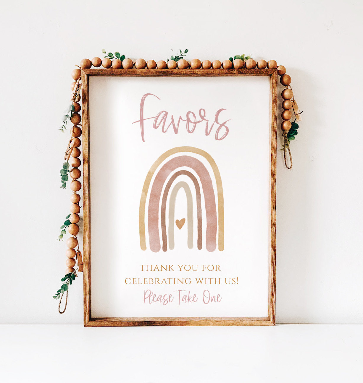 Boho Rainbow Guestbook Sign Blush 1st Birthday Table Party - Etsy