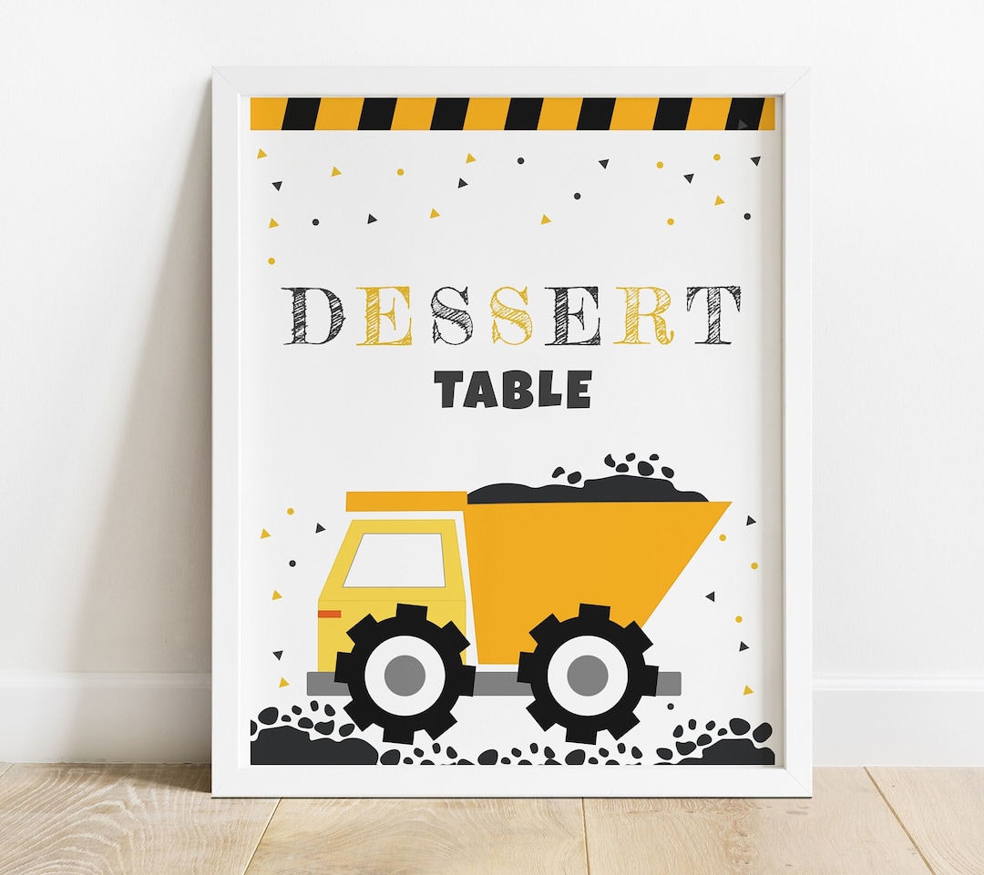 Construction Dessert Table Sign, Printable Birthday Table Party Sign ...