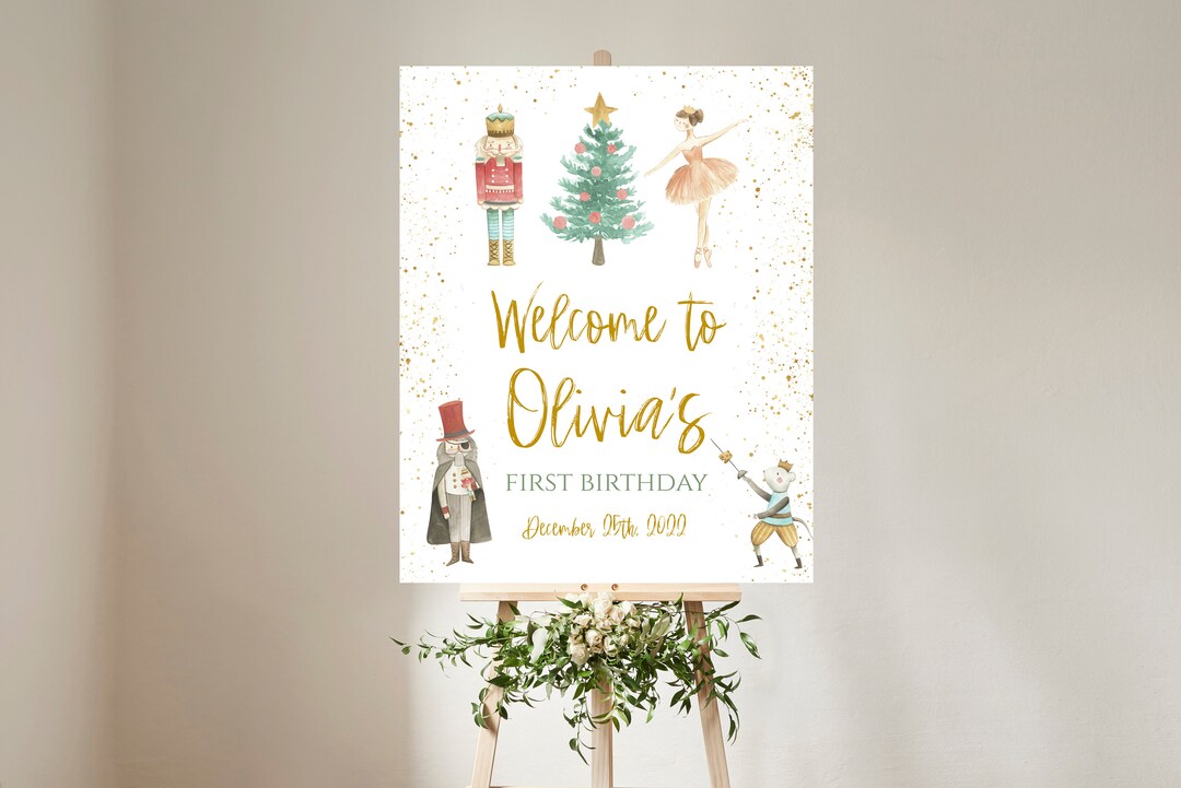 Nutcracker Welcome Sign First Birthday, Christmas Party Welcome Sign, Baby Shower Party Decor ...