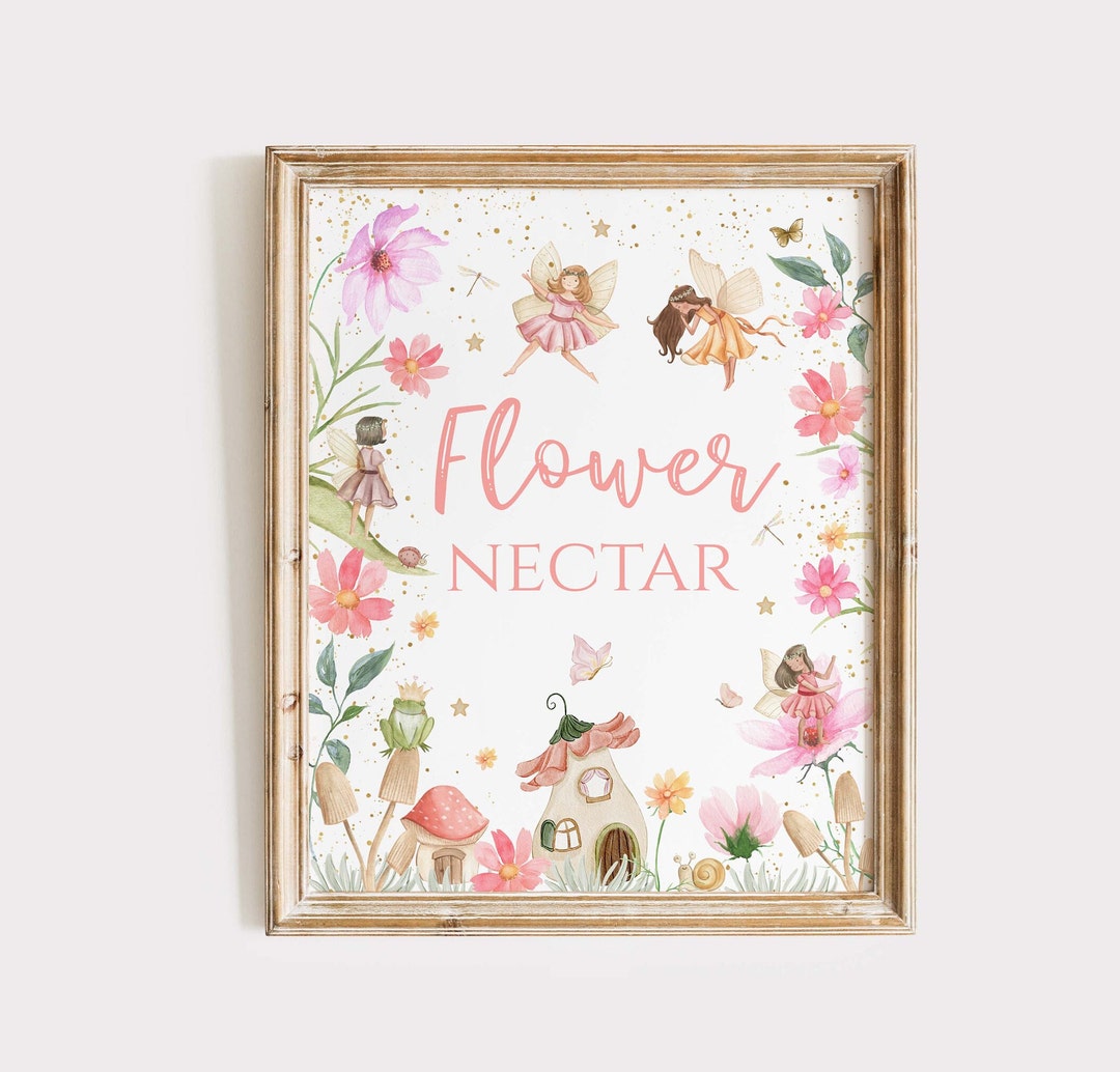 Fairy Flower Nectar Table Sign,printable Drinks Sign, Fairy First ...
