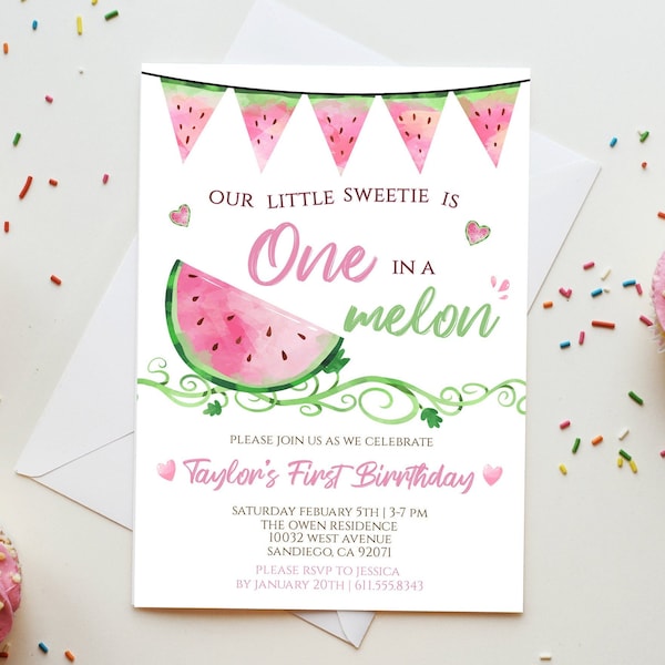 Watermelon Invitation - Etsy
