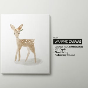 Boho Woodland Watercolor Prints, Floral Animal Nursery Wall Art, Girl's ...