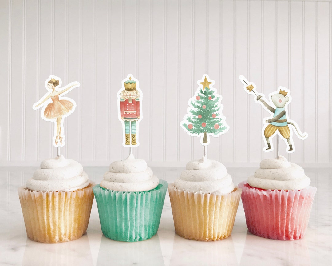 Nutcracker Cupcake Toppers, Sugar Plum Fairy Girl Birthday Decorations ...