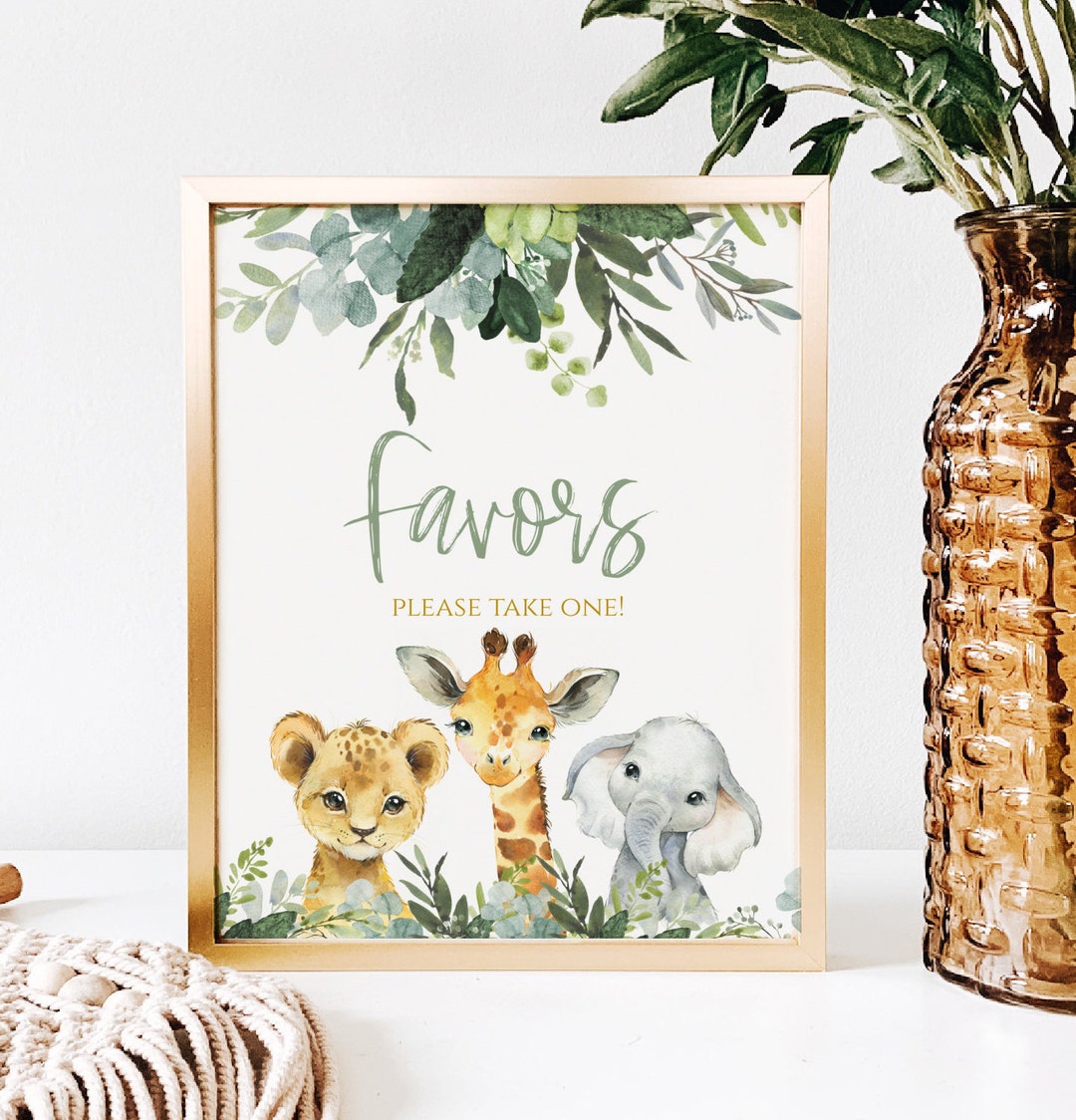 Favors Table Sign Safari, Wild One Table Sign,printable,safari Table ...