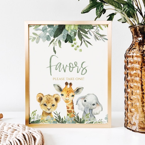 Favors Table Sign Safari Wild One Table Signprintablesafari - Etsy