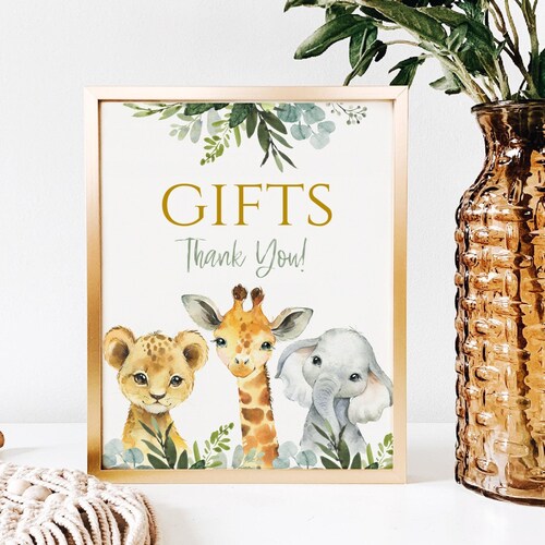 Cards and Gifts Sign Safari Wild One Table - Etsy